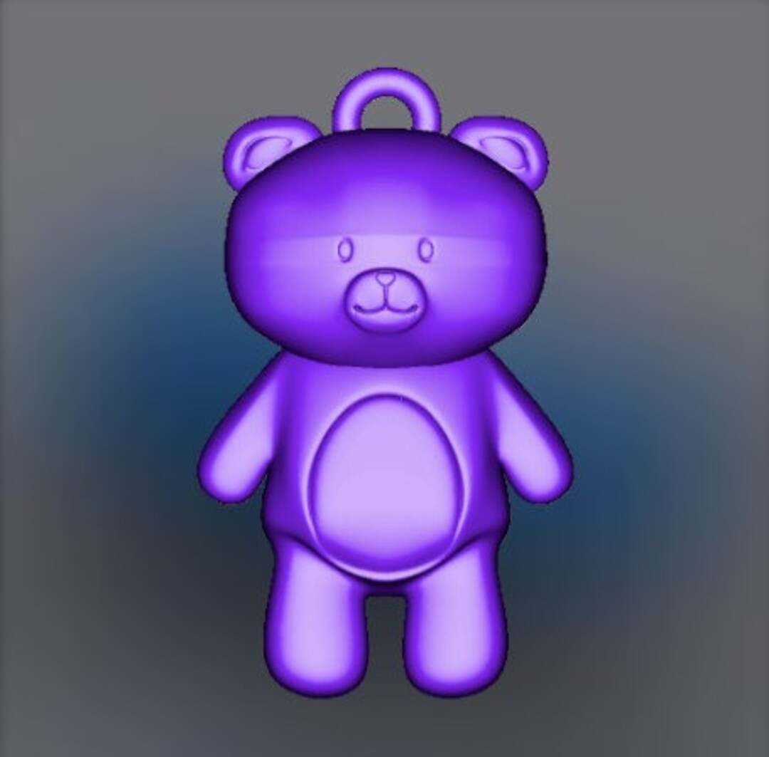 Keychain Bear 3D Printed STL File Printing Printed 3D Teddy Bear Toy ...