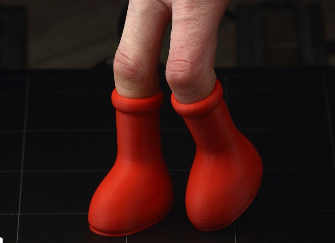 Big Red Boots Shoes Sneakers Astro Boy Finger Hand Miniature Tiny Mini ...