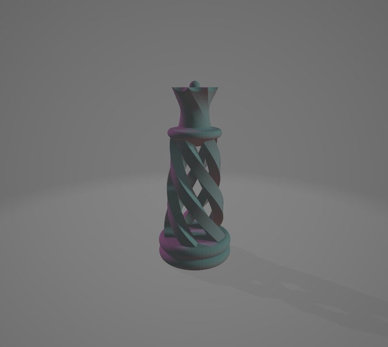 3D Chess Set SPIRAL Game Pieces 3D Printed File STL Template Model Gift ...