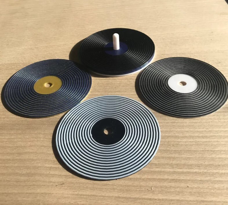 3D Printed Classic Record Coasters Cake Topper STL File - Etsy
