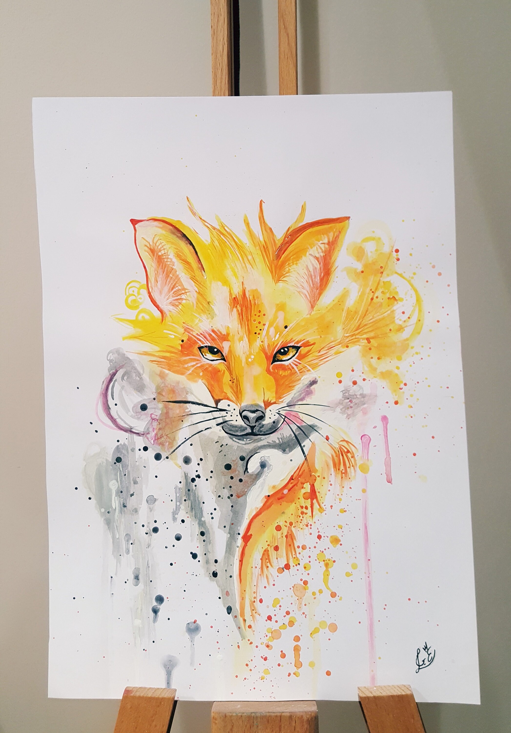 Fox Acrylic Colour Painting Handmaded Painting In A White | Etsy