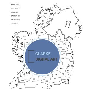 Postcode Map Ireland Digital Print Map Print Custom Map | Etsy