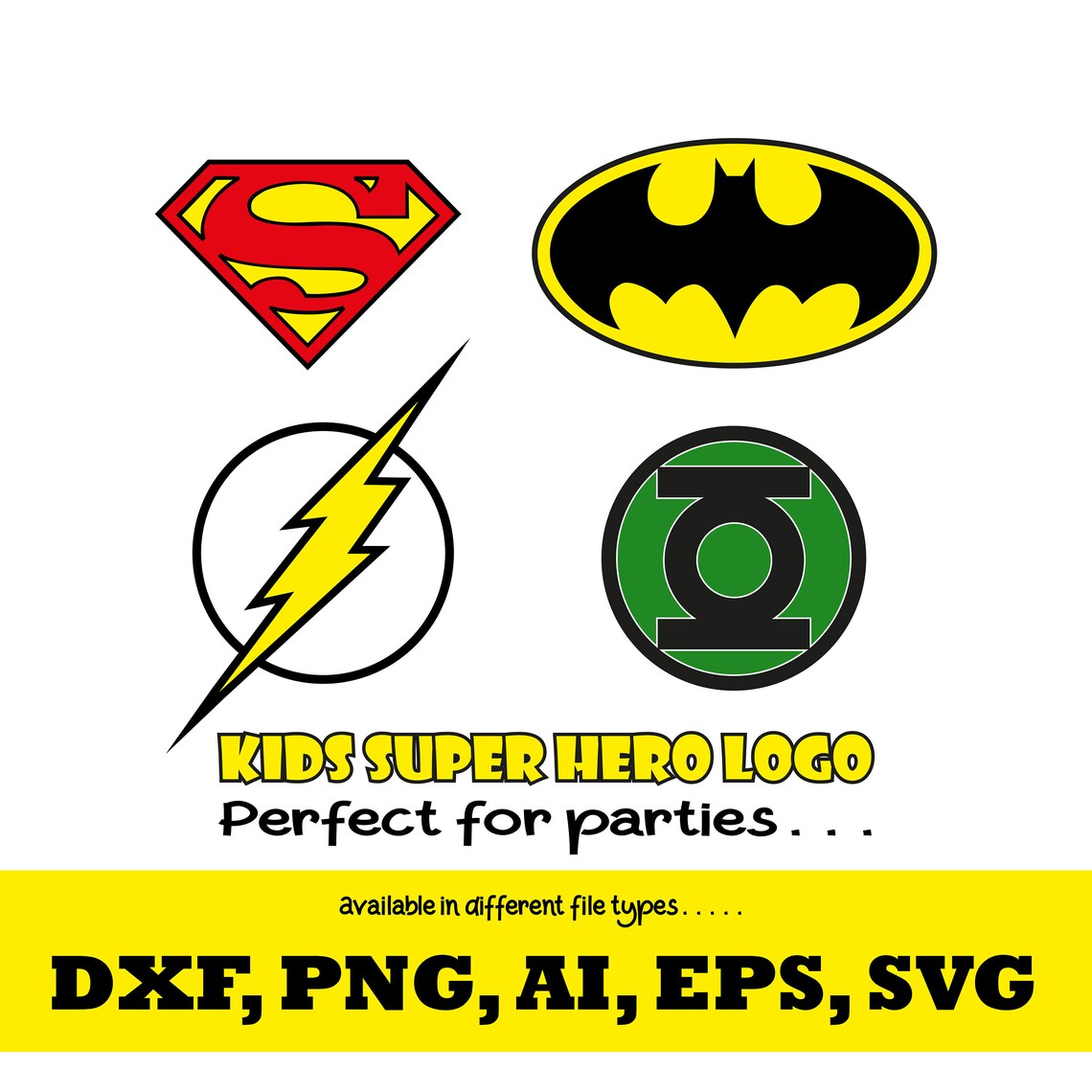 Super hero logo for kids party designs and costumes GET IT | Etsy