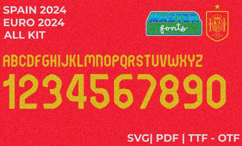 Spain Euro 2024 Font Kit/ Spain Svg 2024/ Soccer Font Kit/ Spain Euro ...