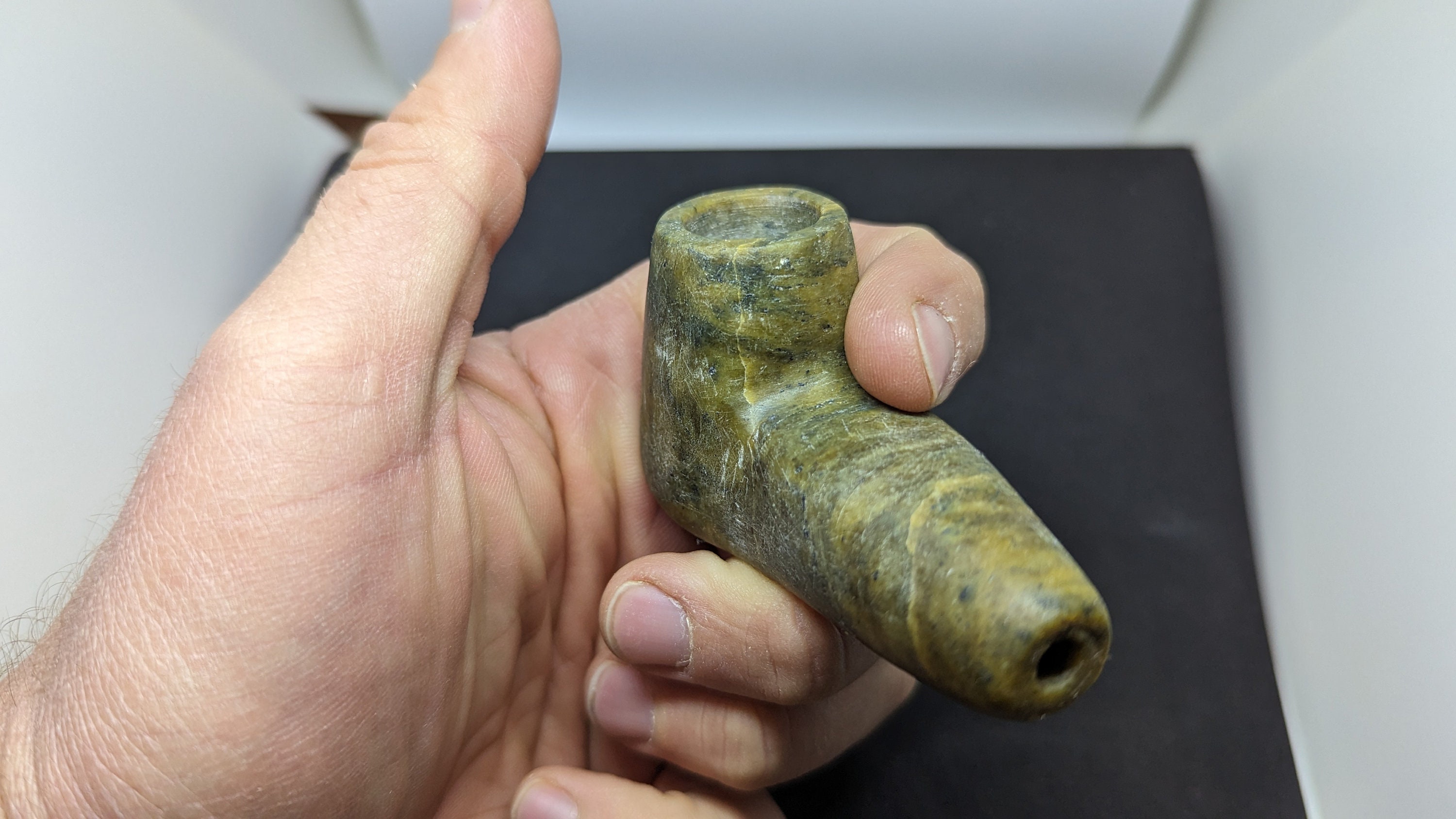 Yellow Indian Soapstone Pipe - Etsy