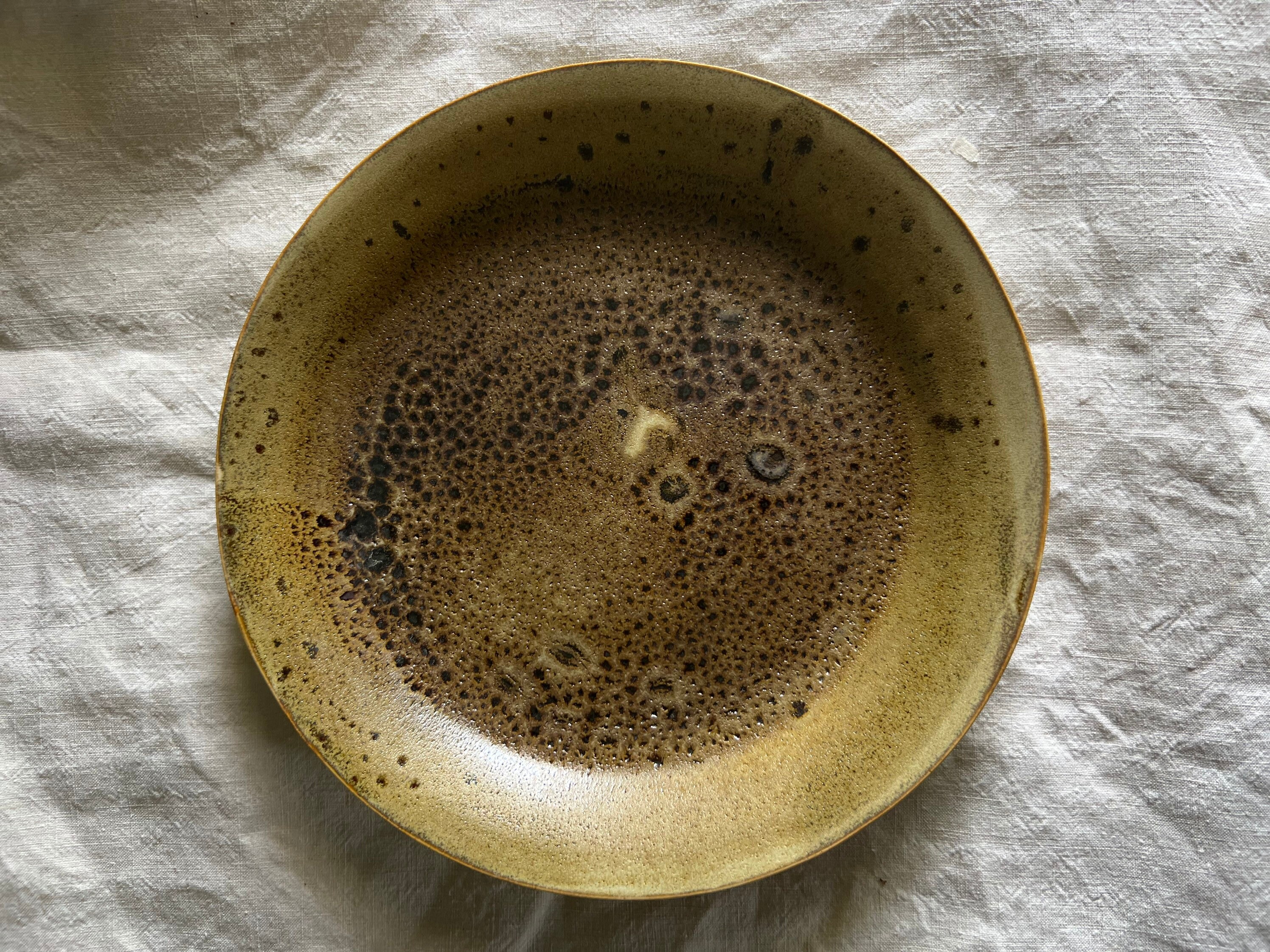 Tricolor Tenmoku Plate - Etsy