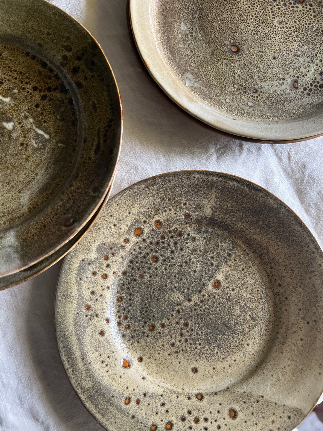 Tricolor Tenmoku Plate - Etsy