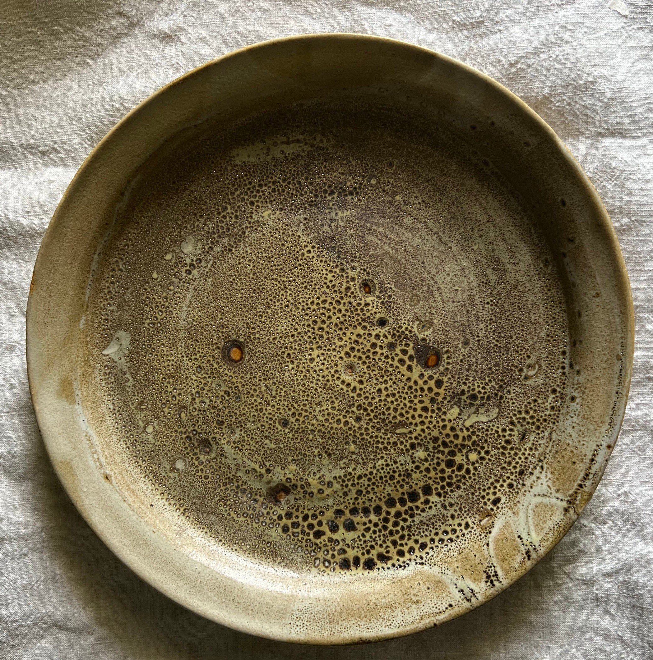 Tricolor Tenmoku Plate - Etsy