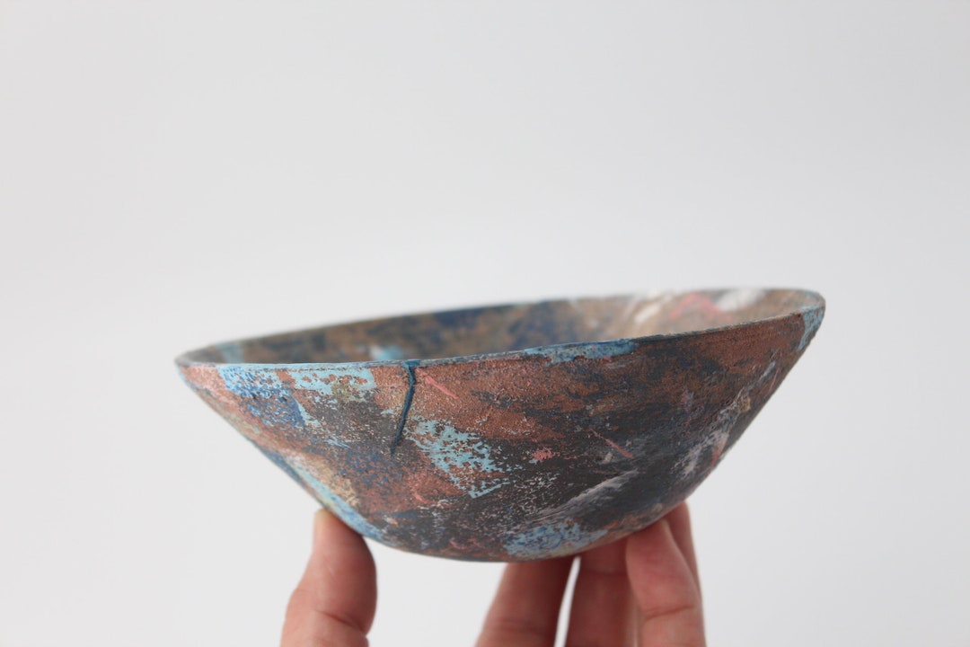 Kintsugi Stoneware Bowl Kaleidoscope Series Very Colorful - Etsy