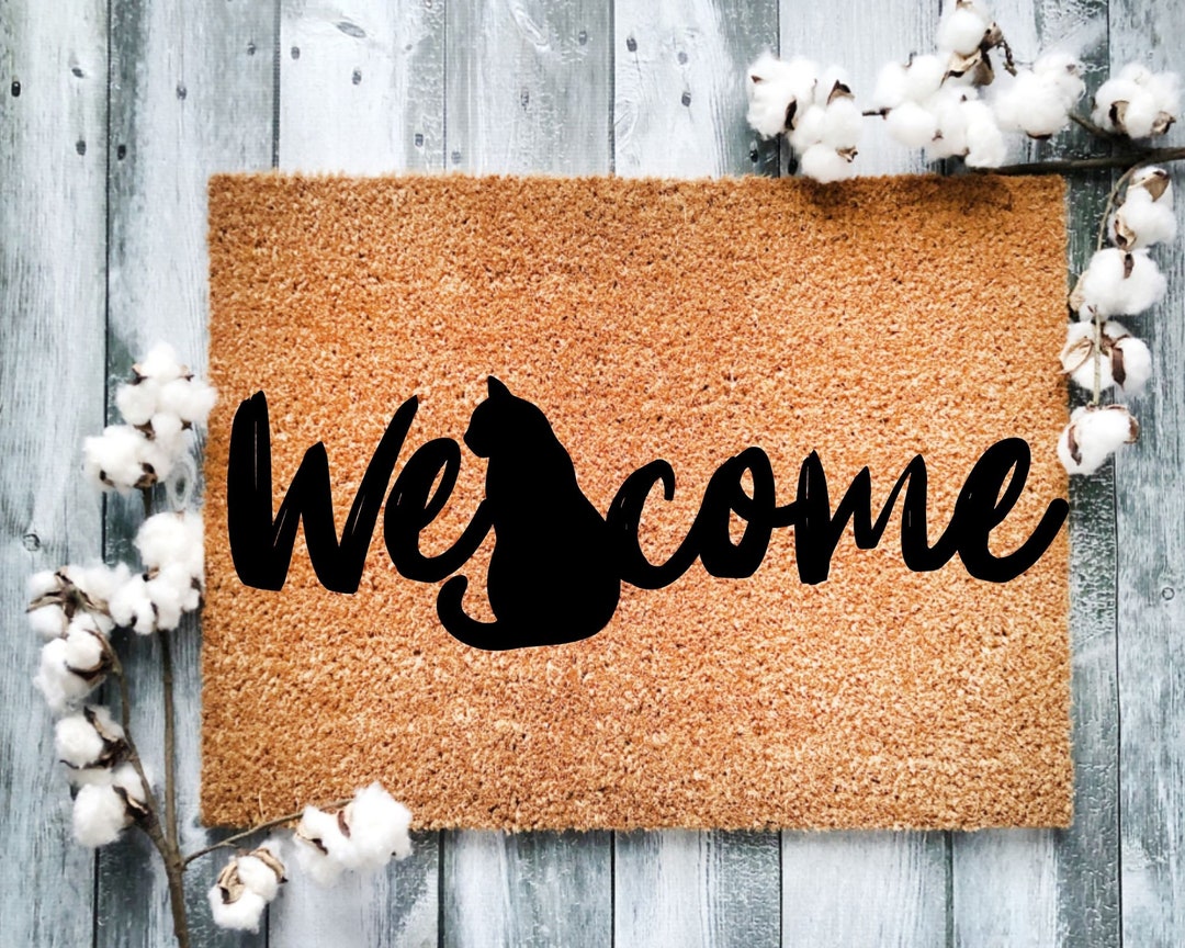 Door Mat Welcome Cat, Welcome Cat Door Mat, Cute Doormat, Cat Doormat ...