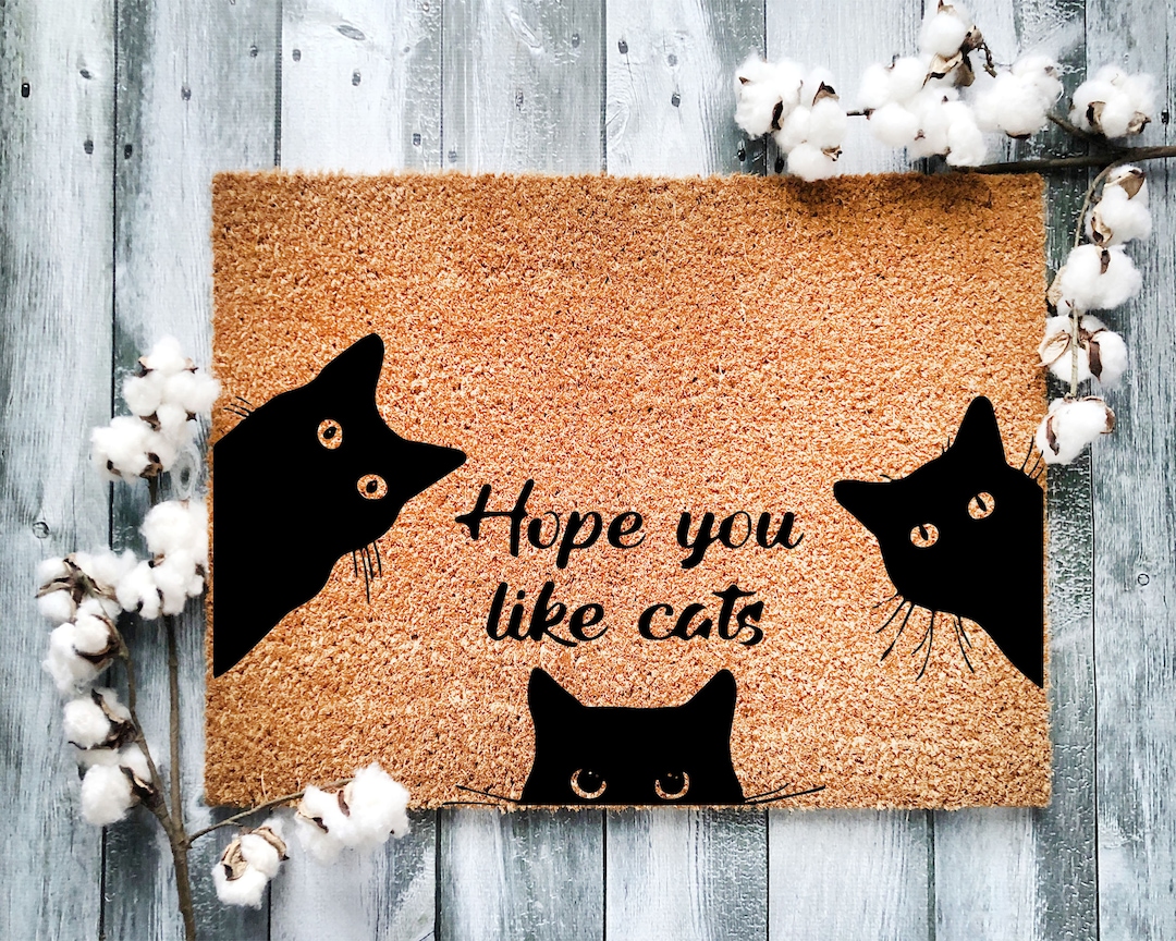 Cat Doormat, Hope You Like Cats, Closing Gift Welcome Doormat Front ...
