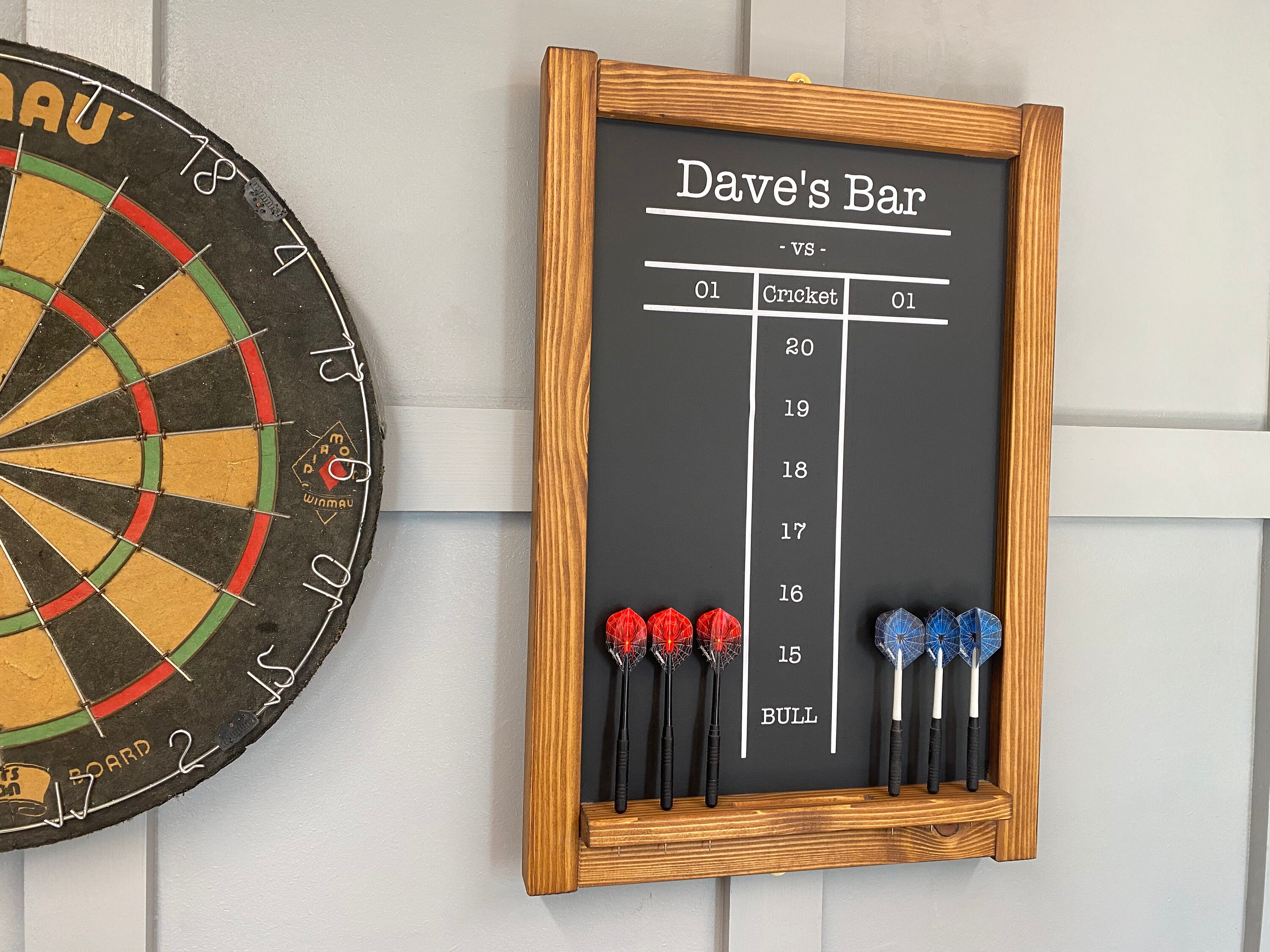 Darts Scoreboard Personalised for Your Games Room Handmade Dark Wood - Etsy UK