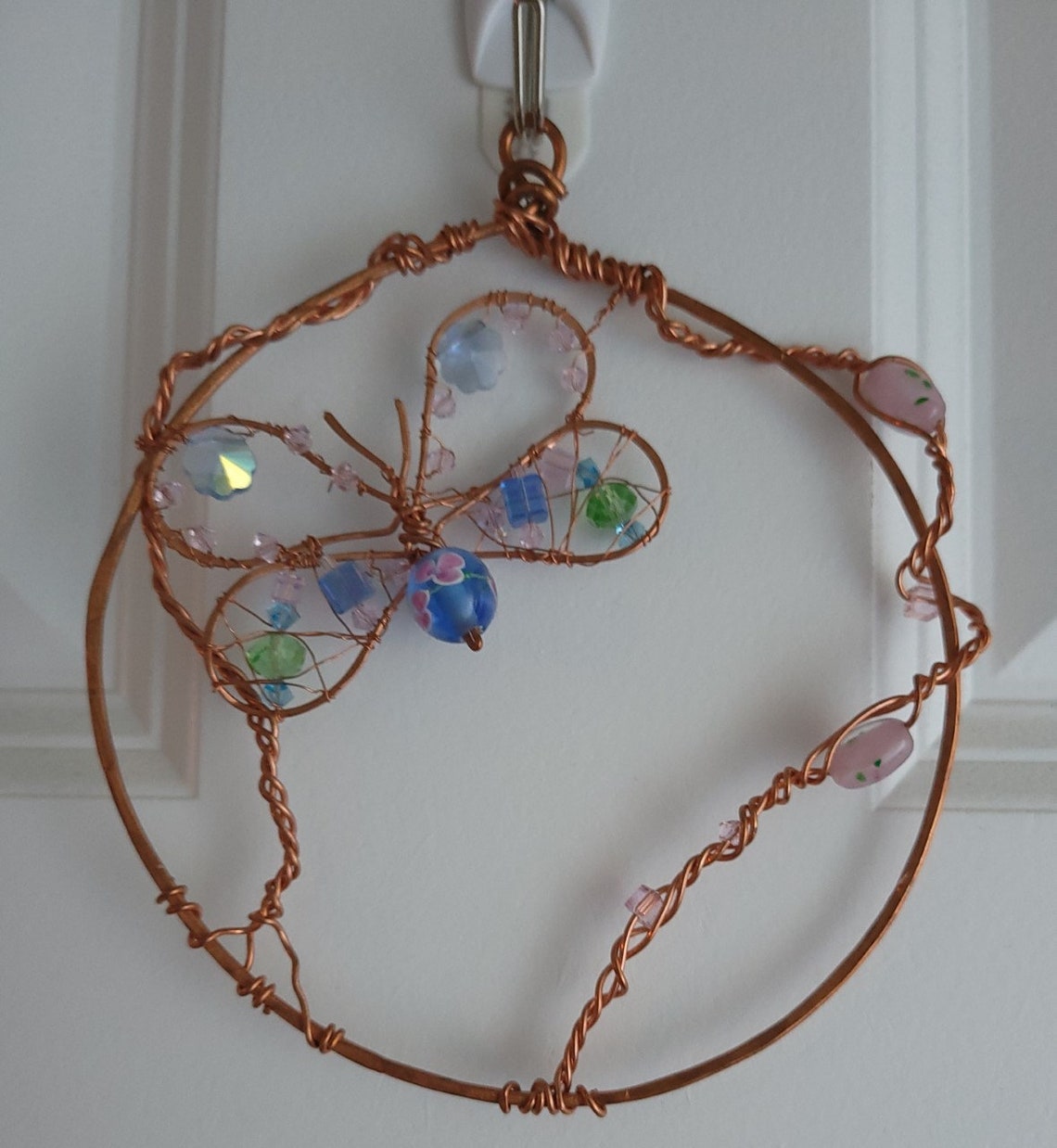 Copper Wire Suncatchers Oak Leaf or Butterfly | Etsy
