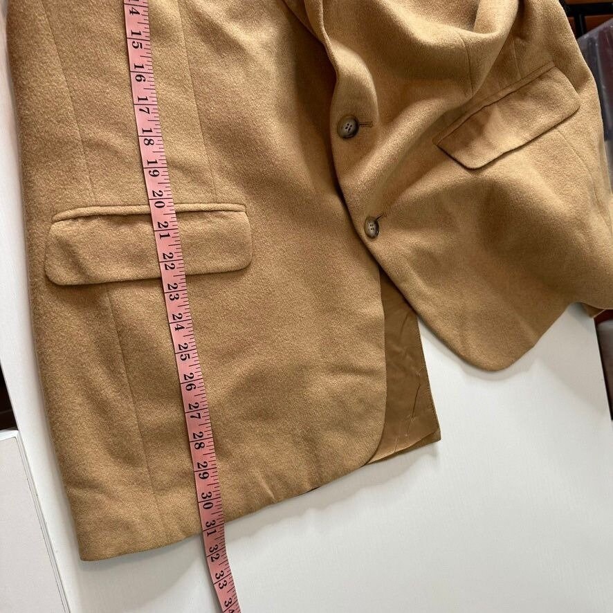 Vintage Bill Blass Black Label Blazer 100 Camel Wool Hair Mens 46r 2