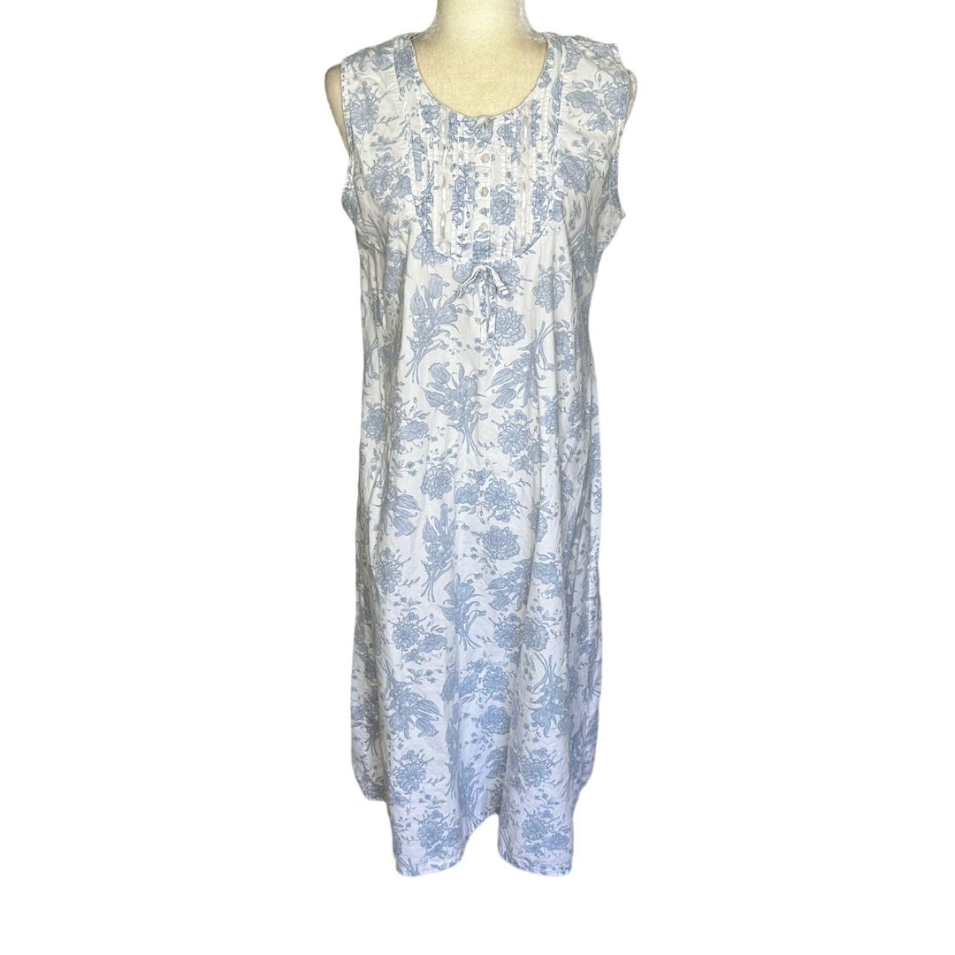 Vintage 90's Laura Ashley Nightgown Women's Size Medium Blue & Floral ...