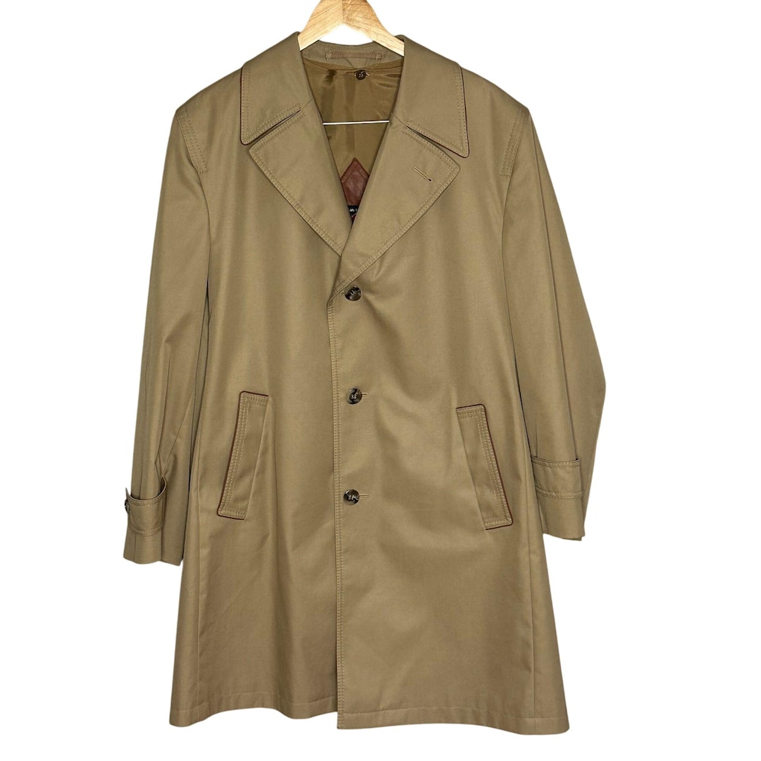 Vintage 70s Cortefiel Trench Coat | Mens 42 R Large | Womens XL ...