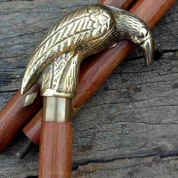Raven Head Walking Stick - Etsy
