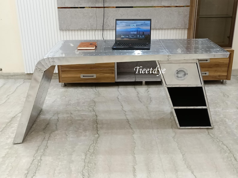 Aviator Wing Desk Home Office Decor Aluminum Furniture - Etsy