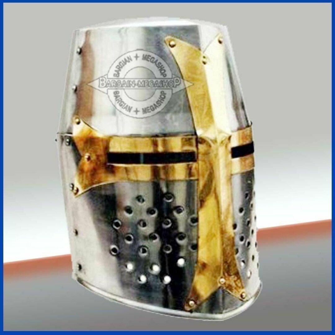 Medieval Knight Armor Crusader Templar Helmet Helm With Mason's Brass ...