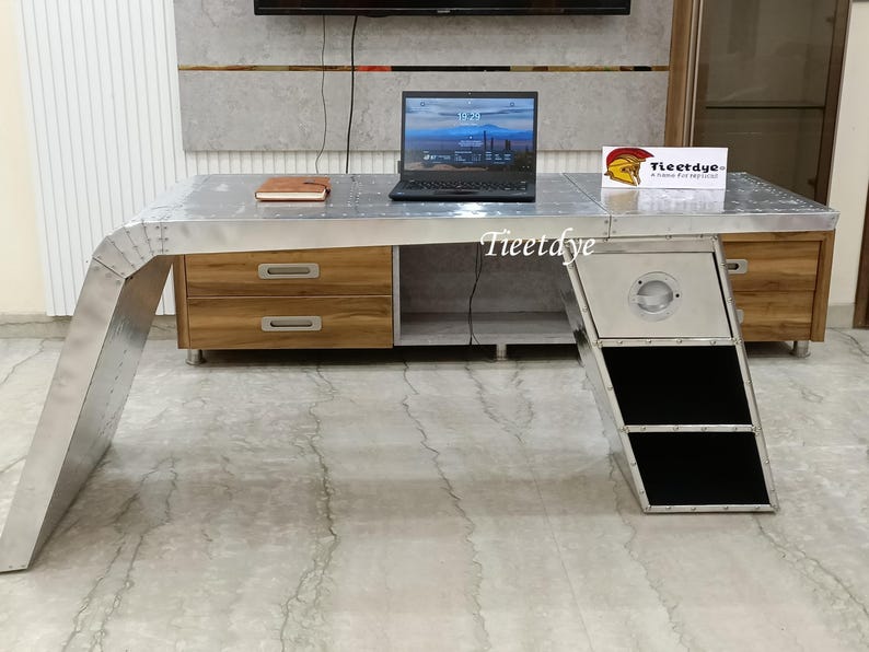 Aviator Wing Desk Home Office Decor Aluminum Furniture - Etsy