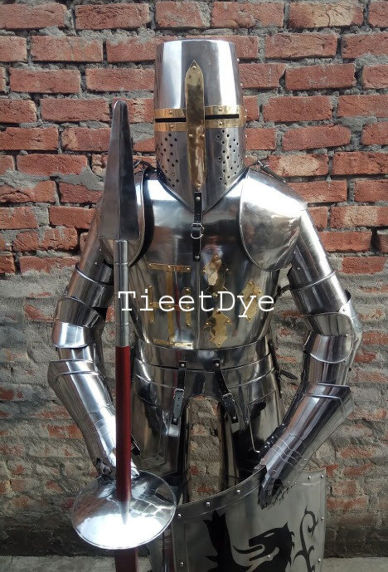 Medieval Knight Wearable Suit of Armor Crusader Combat Full Body Armour ...