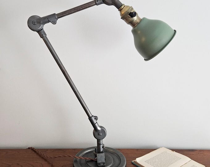 Vintage OC White Industrial Desk Lamp: Antique Steampunk Machinist ...