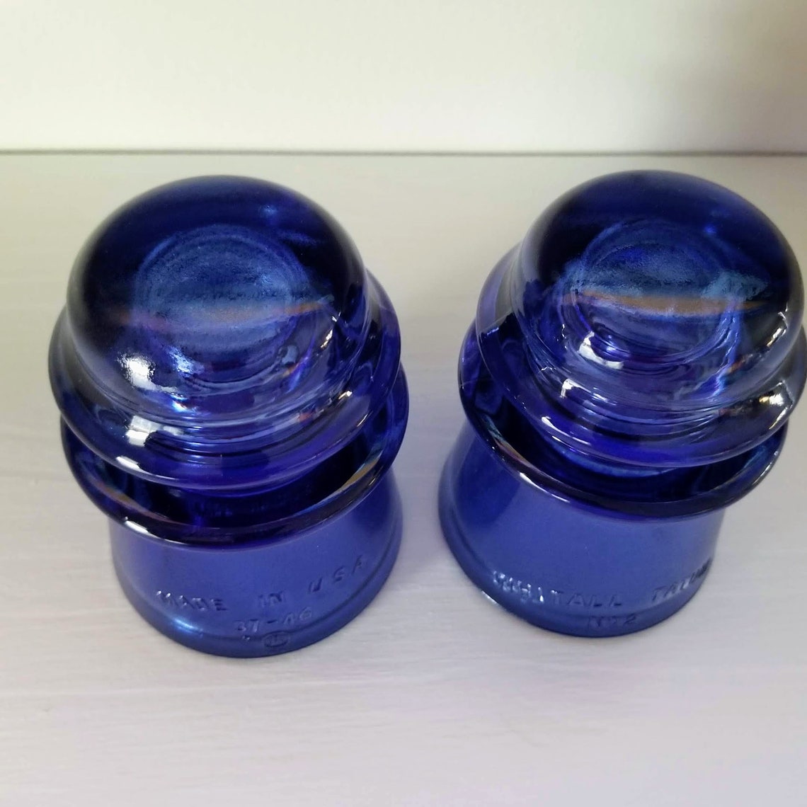 Beautiful Pair of Cobalt Blue Stained Glass Insulators Glass - Etsy