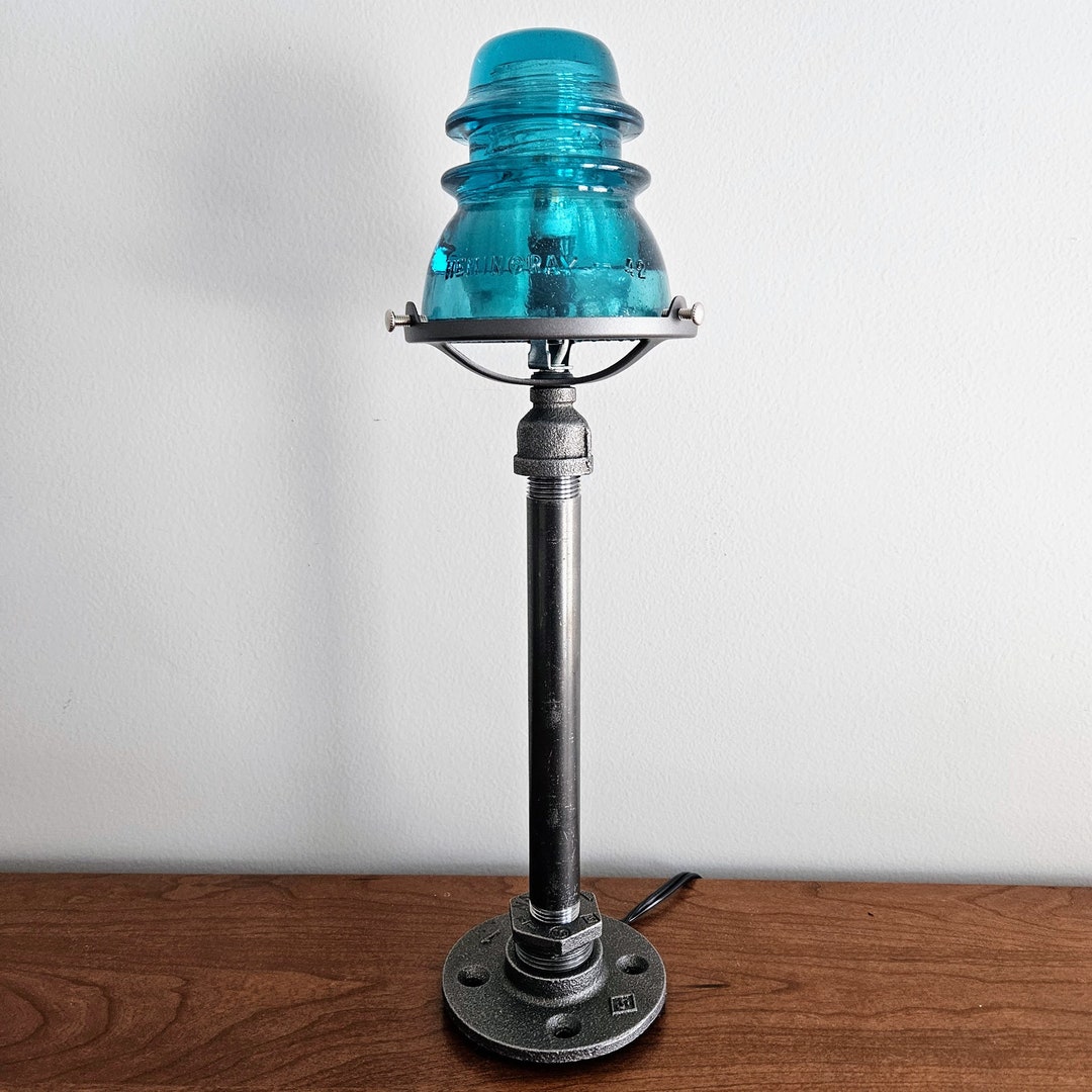 Industrial Glass Insulator Display Lamp: Base With Bulb Only - Etsy