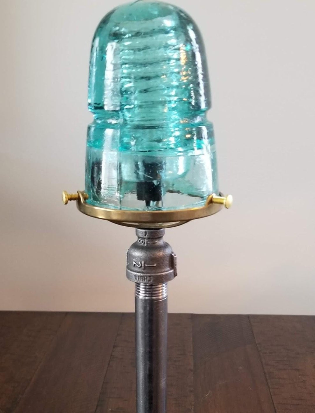 Vintage Glass Insulator Lamp: Steampunk Industrial Table Lighting ...