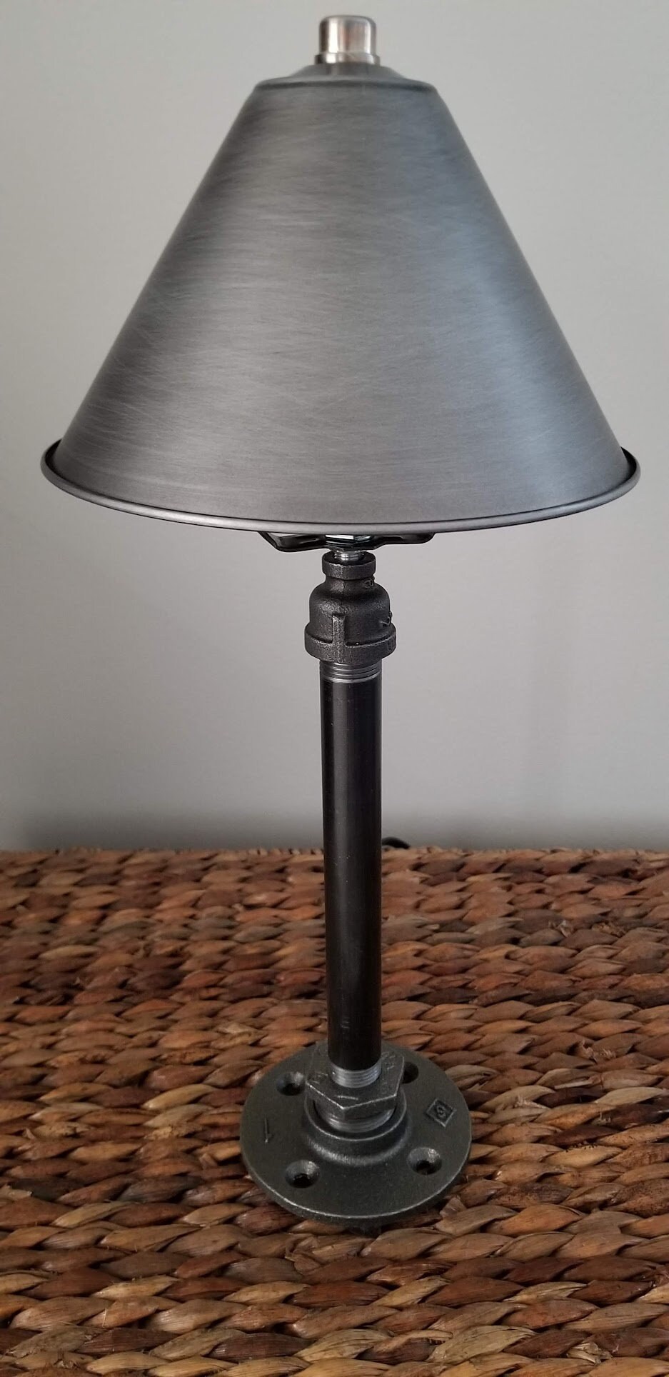 Industrial Table Lamp With Aged Steel Shade. Desk Lamp. Office Lamp ...