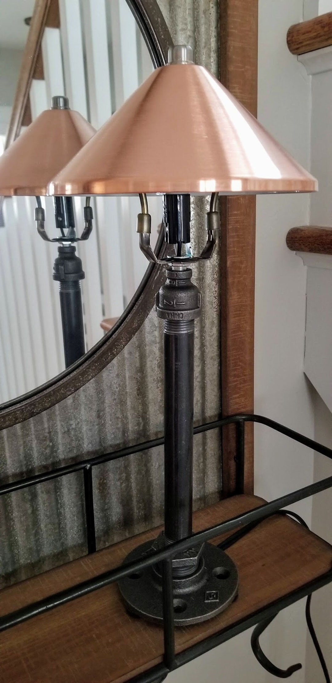 Industrial Table Lamp With Copper Shade. Table Lamp. Desk Lamp. Office ...