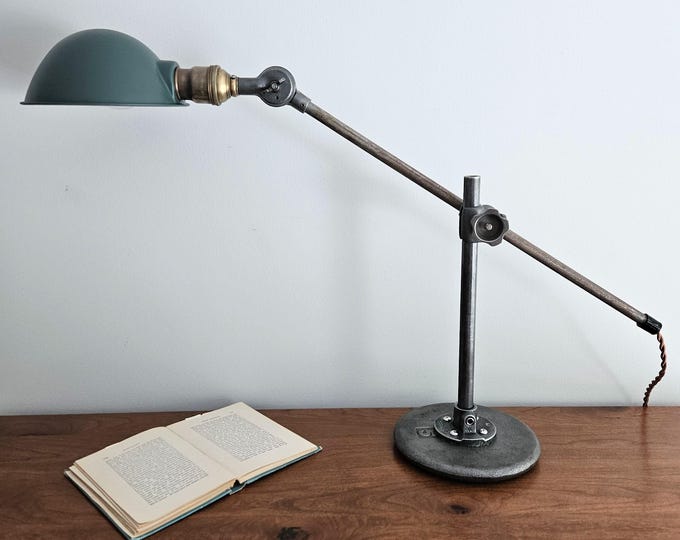Vintage OC White Industrial Desk Lamp: Steampunk Machinist Light - Etsy