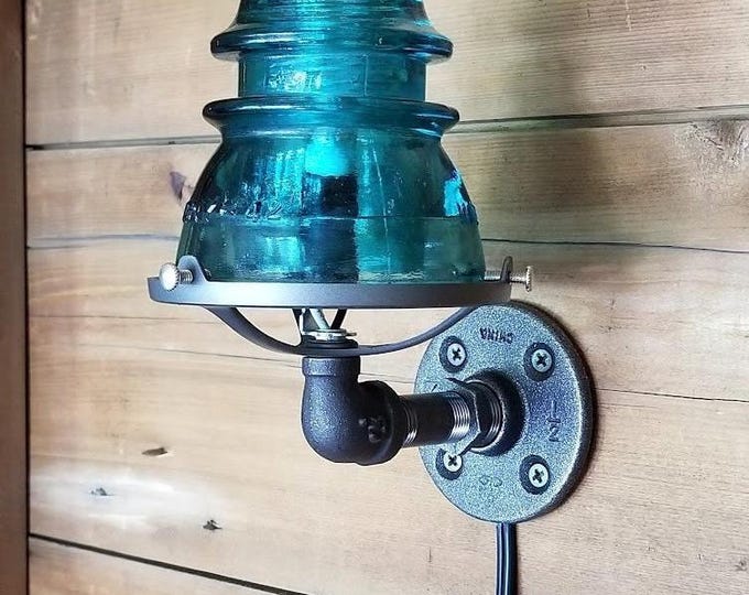 Vintage Telegraph Glass Insulator Single Wall Sconce Either Mountable ...