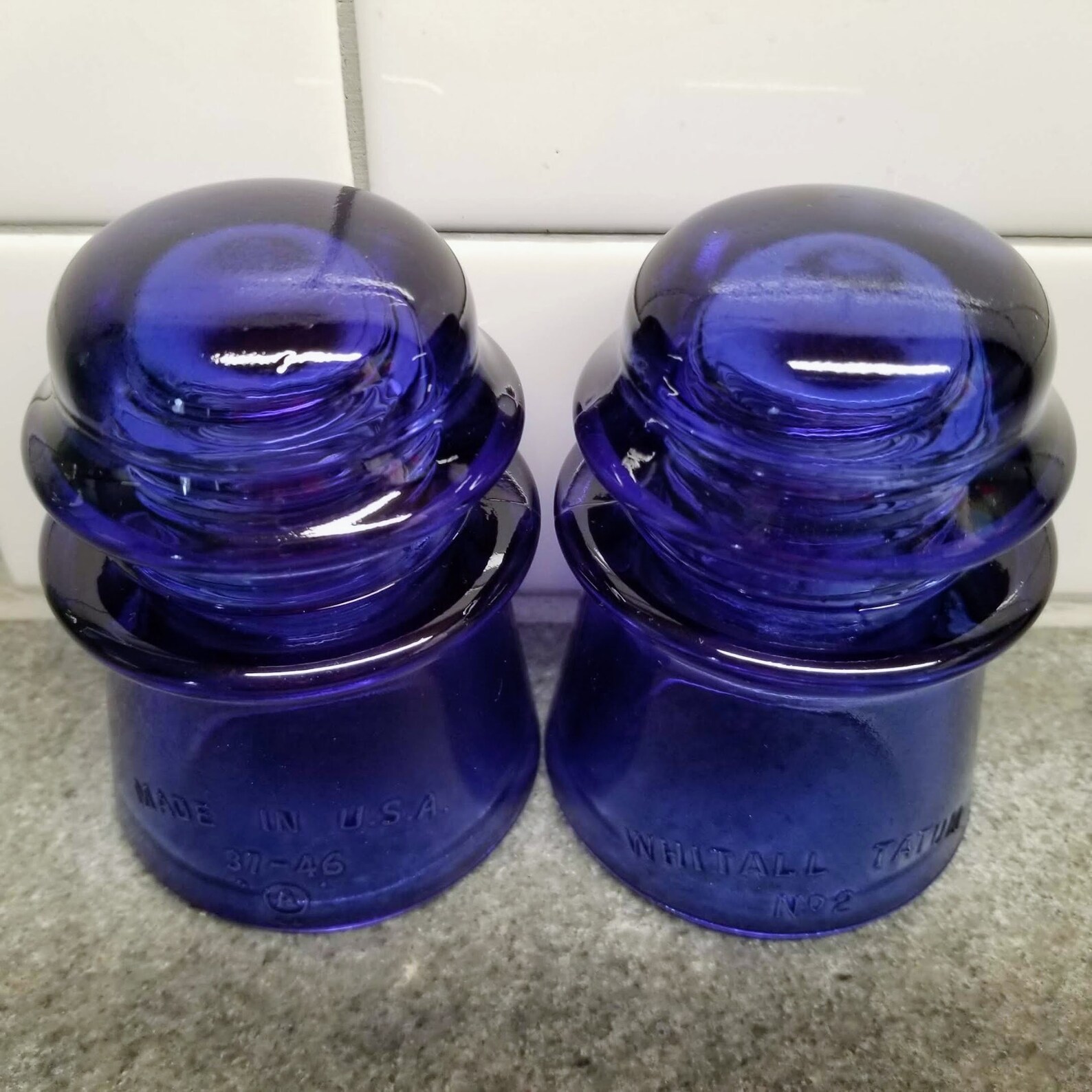 Beautiful Pair of Cobalt Blue Stained Glass Insulators Glass - Etsy