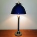 Industrial Lamp With Cobalt Blue Porcelain Steel Shade. Table Lamp ...