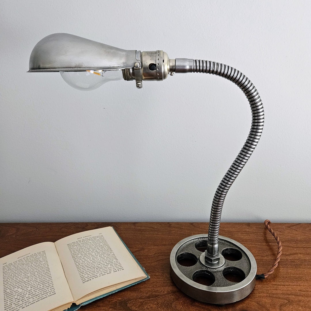 Vintage Industrial Desk Lamp. Industrial Work Lamp. Steampunk Desk Lamp ...