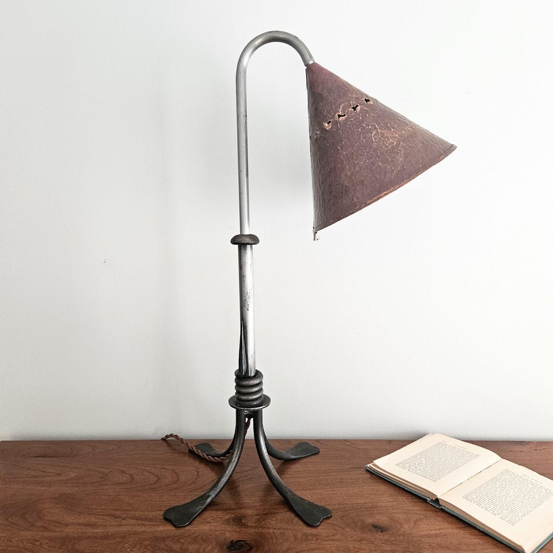 Vintage Arts and Crafts Desk Lamp. Vintage Mission Style Lamp. Antique ...