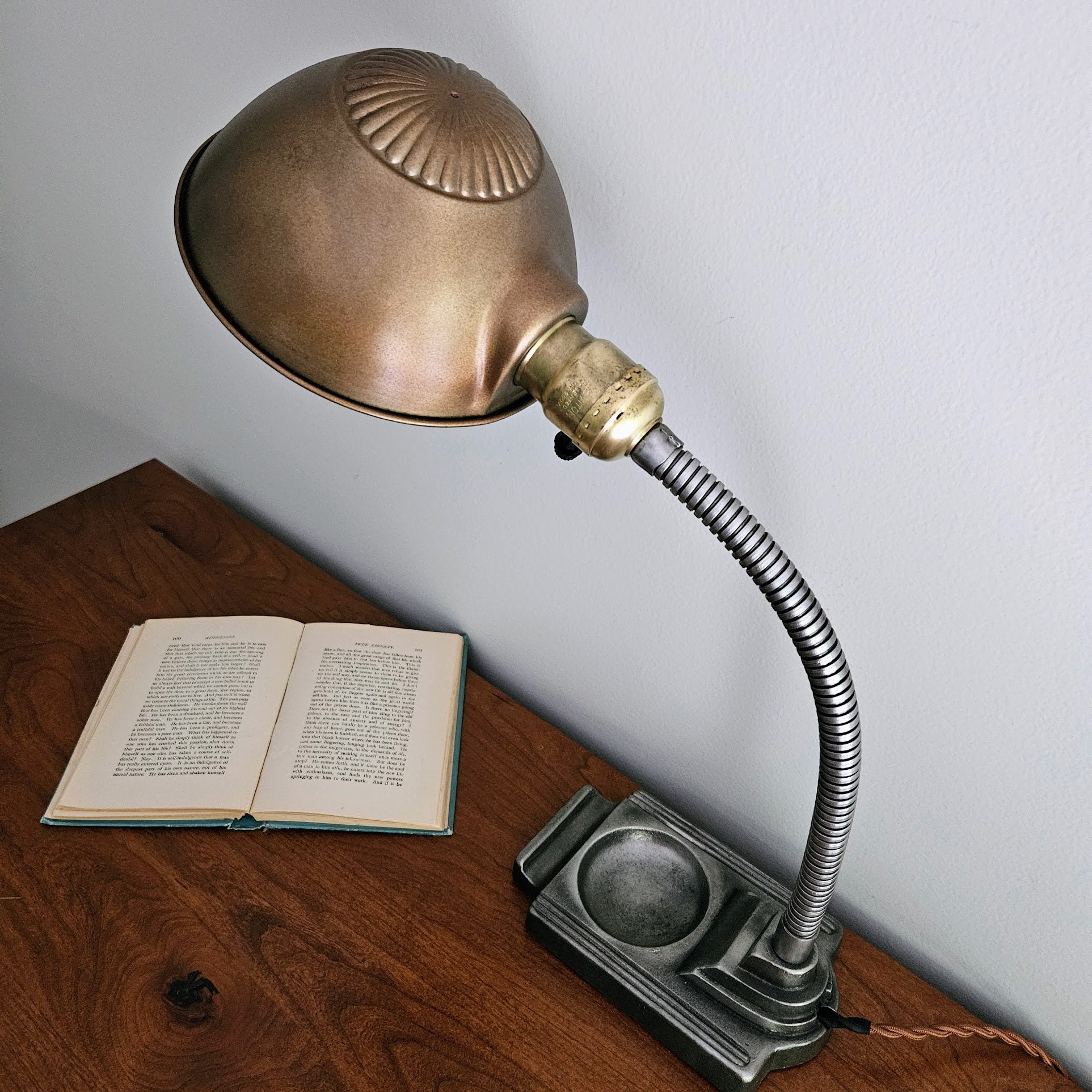 Vintage Gooseneck Desk Lamp. Industrial Desk Lamp. Steampunk Desk Lamp ...