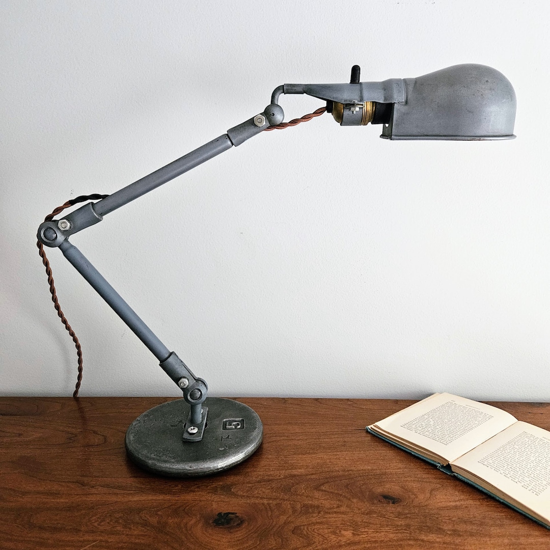Vintage Industrial Desk Lamp. Antique Industrial Lamp. Steampunk Desk ...
