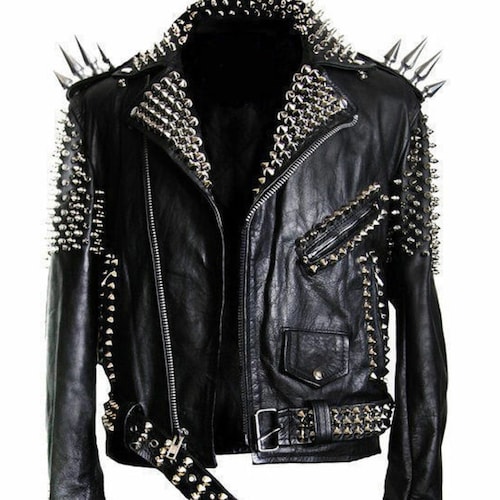 Women Red Spiked Jacket Red Studded Leather Jacket Women | Etsy