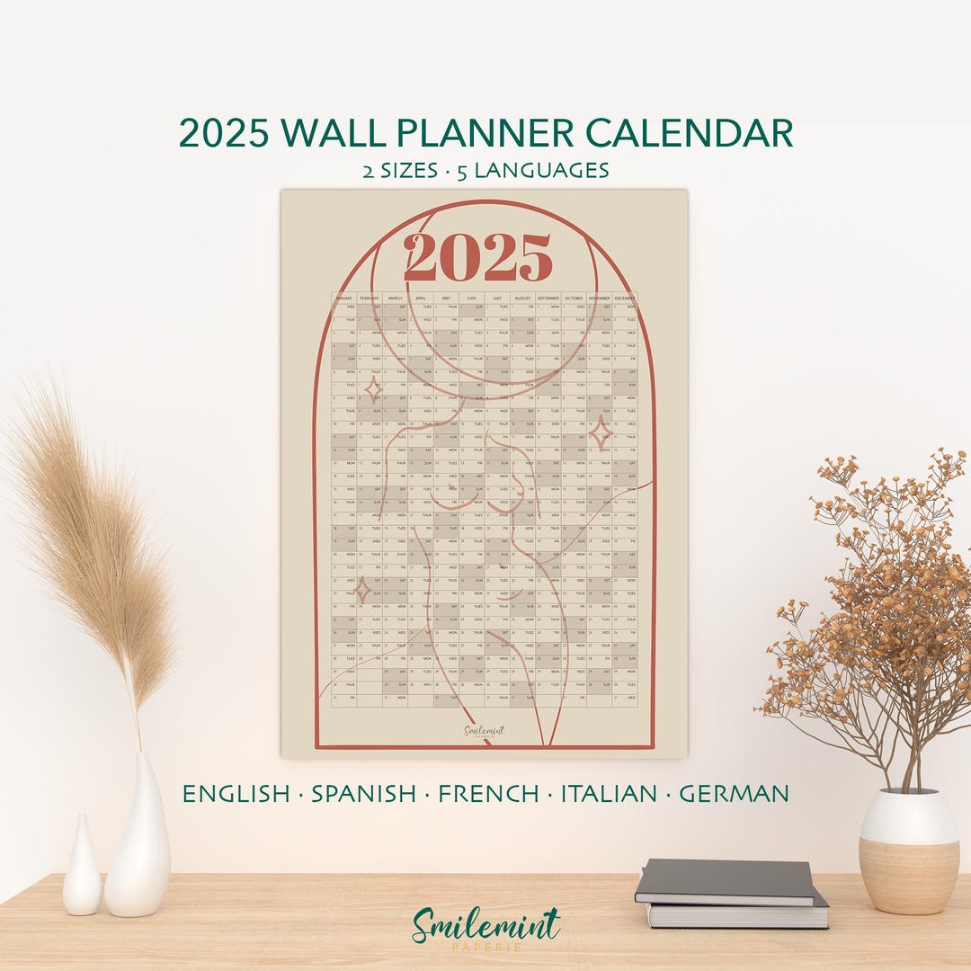2025 Year Wall Planner | 2025 Calendar Planner | Annual Planner | A3 ...
