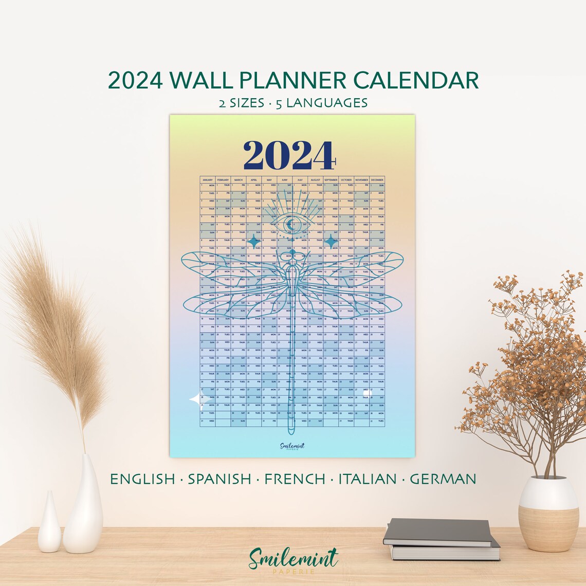 2024 Year Wall Planner 2024 Calendar Planner Annual Planner 50x70cm/a3 ...