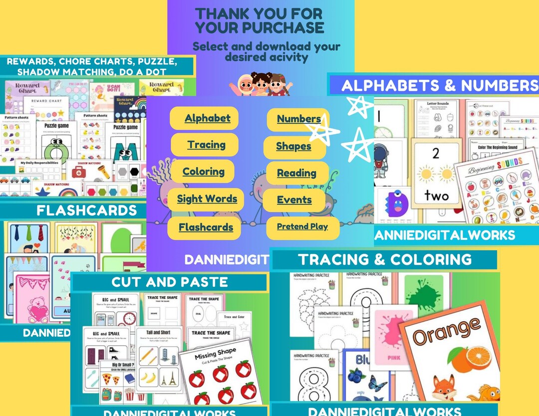 Printable Preschool Fun Activities for Learning Alphabet & Shapes ...