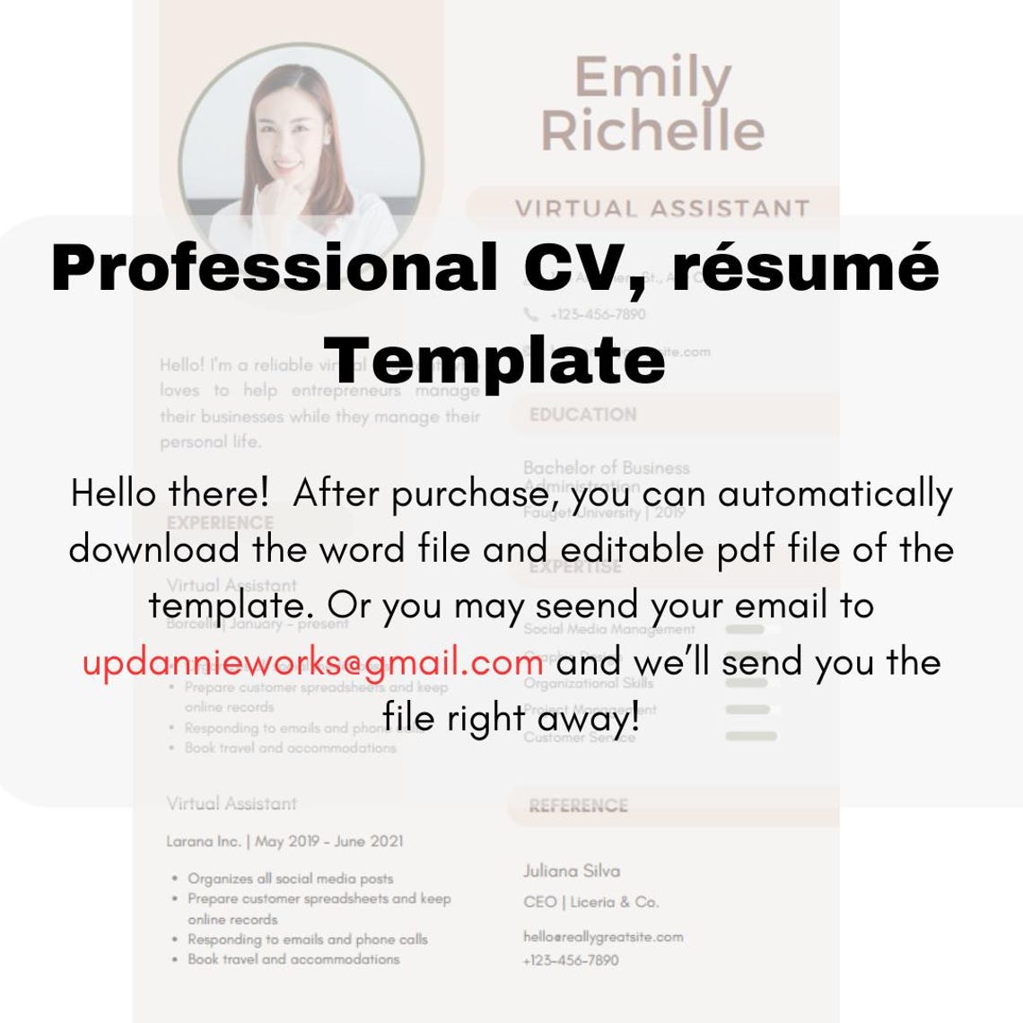 Professional Resume Template | Modern CV Design | Editable & Ats ...