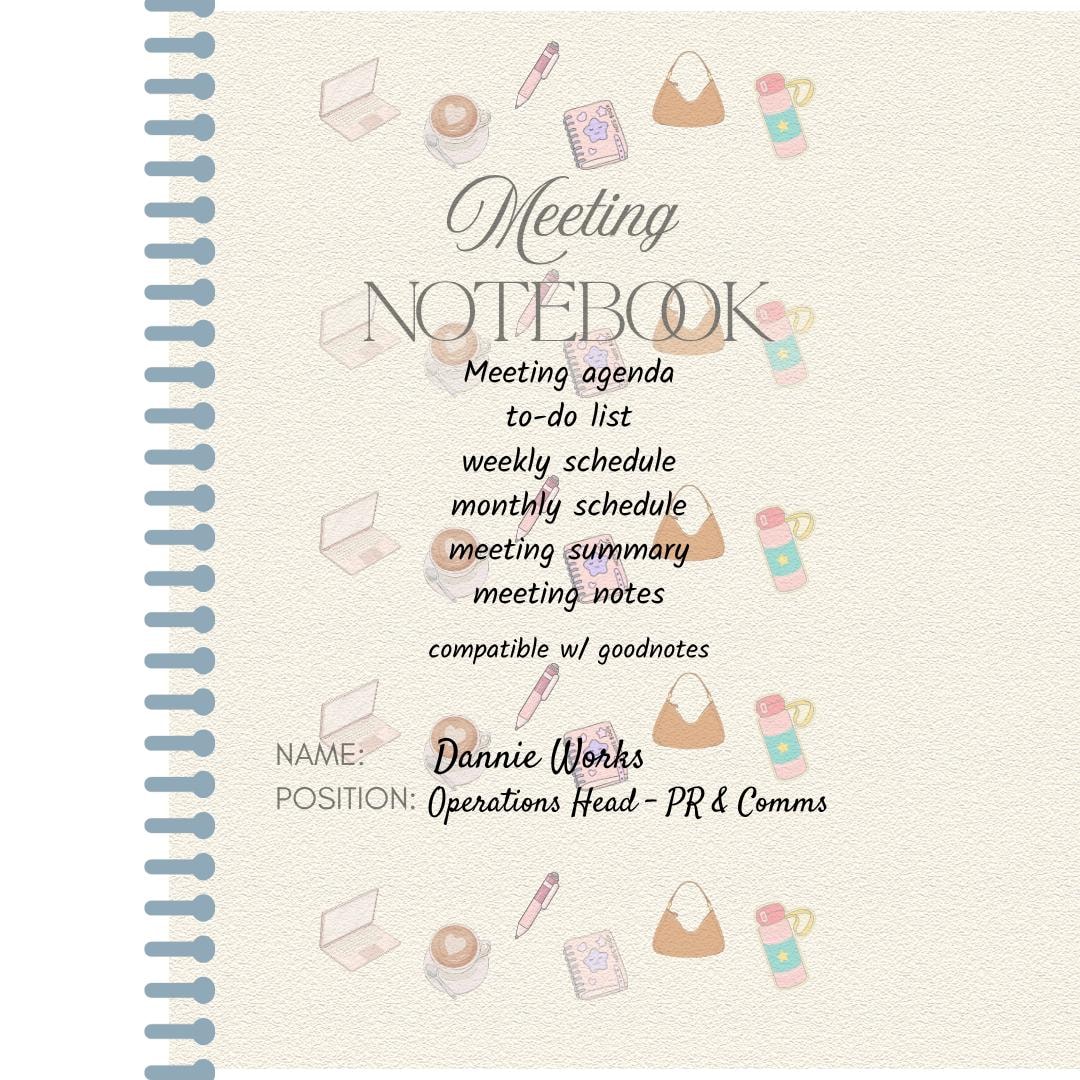 Meeting Notes Digital Notebook: Editable Templates (digital Download ...