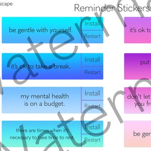 Self Care Reminder Clipart Stickers, Self Care Digital Stickers for ...