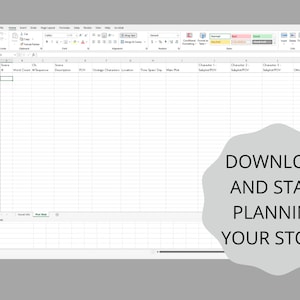 Excel Scene Story Outline Worksheet, Story Planner, Novel Planner ...