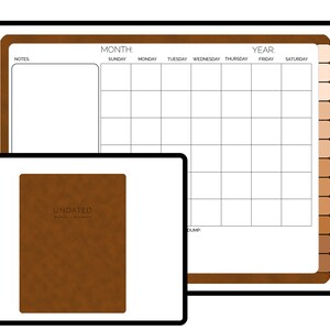 Undated Landscape Monthly Digital Planner for Goodnotes, iPad Planner ...