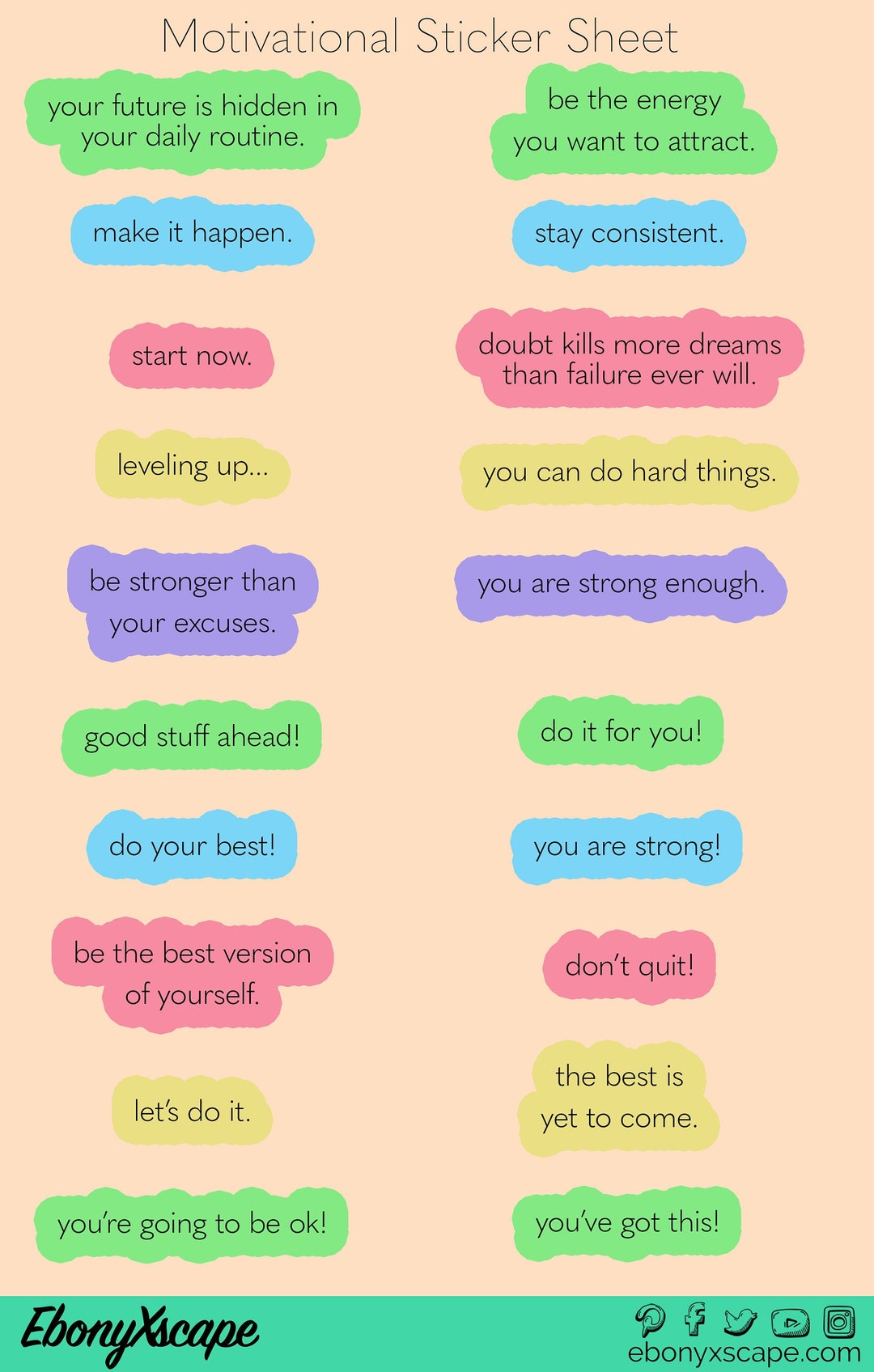 Goodnotes Stickers, Motivation Stickers, Digital Stickers, Png Stickers ...