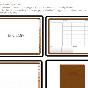 Undated Landscape Monthly Digital Planner for Goodnotes, iPad Planner ...